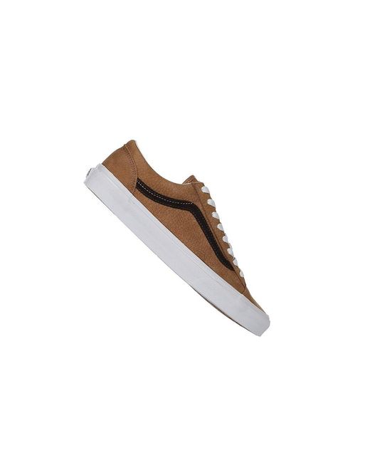 Vans Style 36 Grain Leather (Camel) Skate Shoes in Black | Lyst