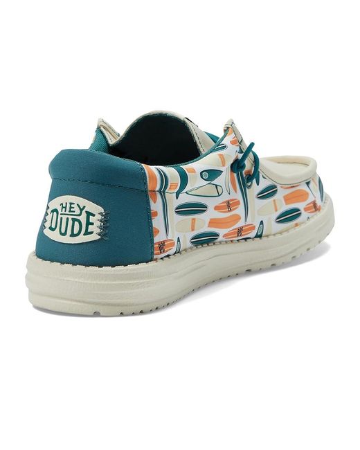 HEYDUDE Wally Surfboard Shoes Tan/Multi, Fabric/Lace/Rubber in Blue for ...