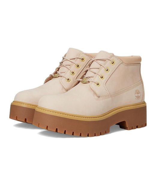 Timberland Waterproof Leather Lace-Up Ankle Boots in Natural | Lyst