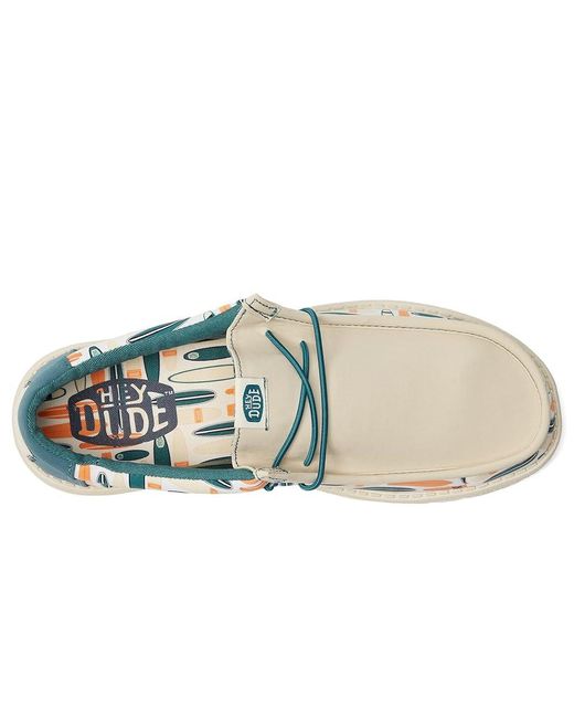 HEYDUDE Wally Surfboard Shoes Tan/Multi, Fabric/Lace/Rubber in Blue for ...