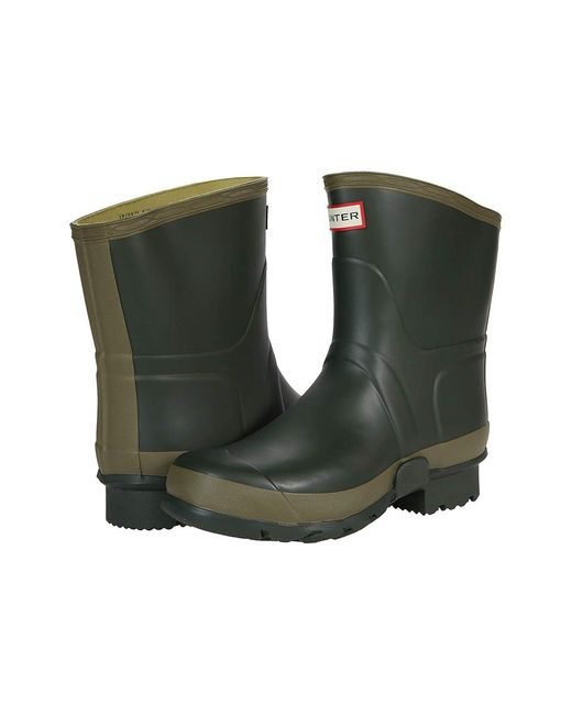 HUNTER Field Gardener Short Boot (Dark/Clay) Shoes in Green | Lyst