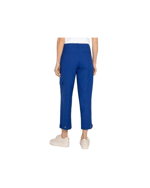Liverpool Los Angeles Cargo Mid-Rise Crop With Tab Hem Textured Stetch ...