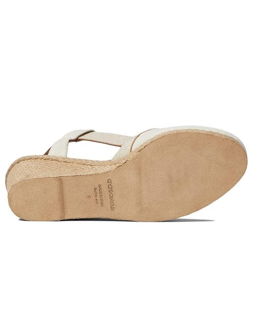 Andre Assous Ashlee Wedge Shoes/ Linen, Fabric/Manmade in Metallic | Lyst