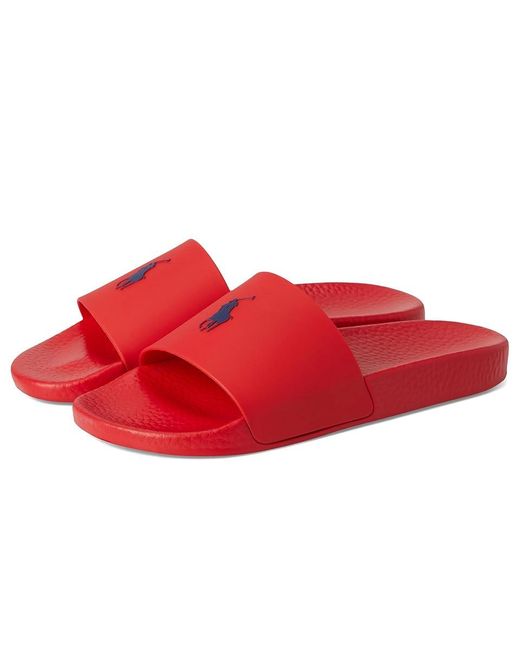 Polo Ralph Lauren Signature Pony Slide Wedge Shoes Rl 2000 14 D in Red ...