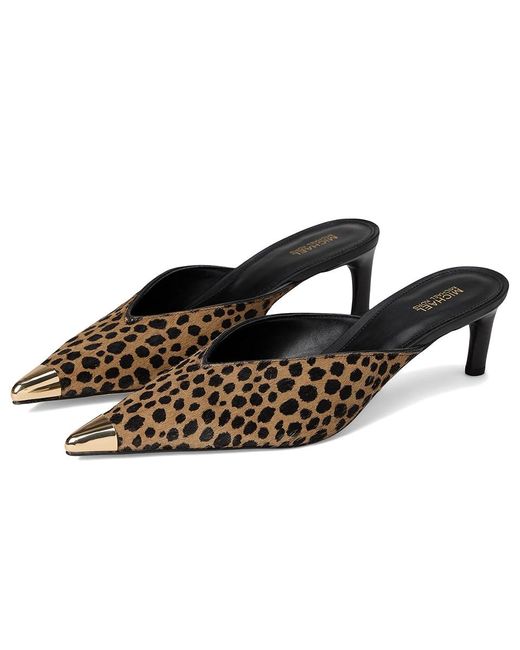 Michael Kors Kasia Mule Pump High Heels, Leather/Rubber in Black | Lyst