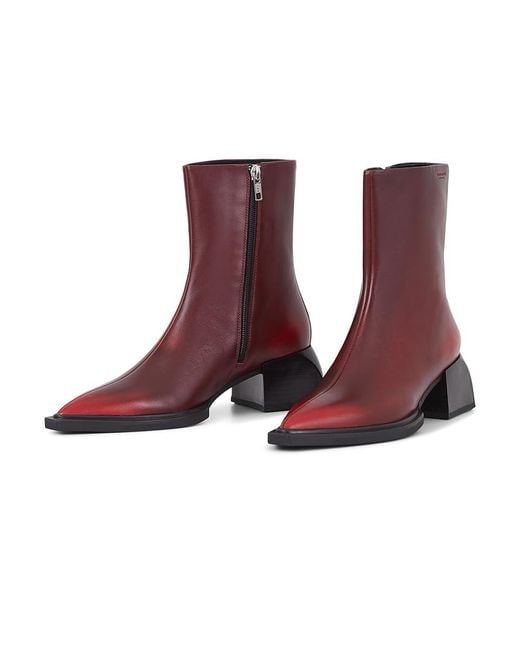Vagabond Shoemakers Vivian Leather Bootie Boots in Red | Lyst