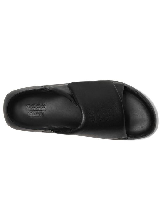 Ecco Cozmo Platform Cross Band Sandals, Leather in Black | Lyst