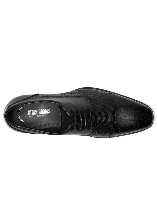 Stacy Adams Silsbury Cap Toe Lace-Up () Lace Up Wing Tip Shoes in Black ...