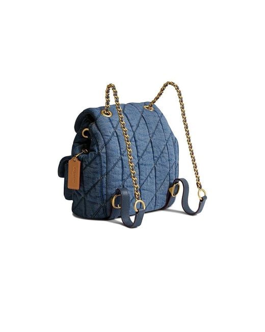 COACH Tabby Backpack Handbags, Denim/Leather in Blue | Lyst