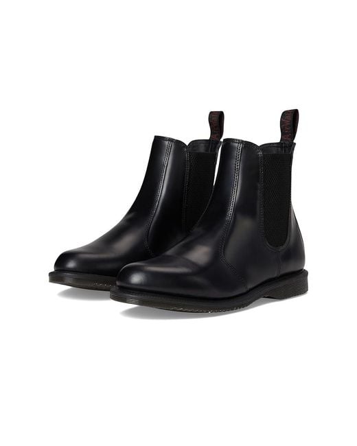 Dr. Martens Flora Leather Chelsea Boots Boots in Black | Lyst