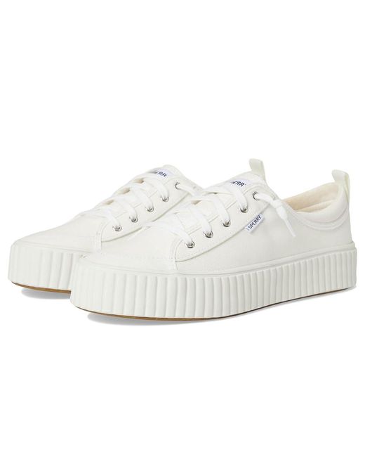 Sperry Top-Sider Pier Wave Platform Lace-up Sneaker in White | Lyst