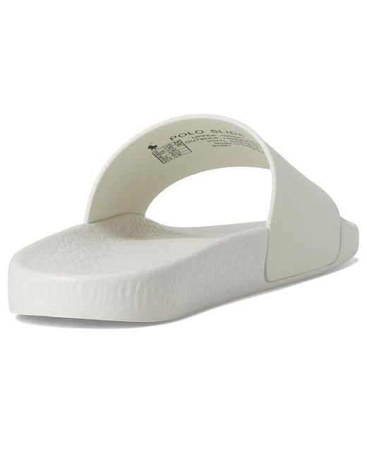 Polo Ralph Lauren Polo Bear Slide Wedge Shoes Heritage Bear in White ...