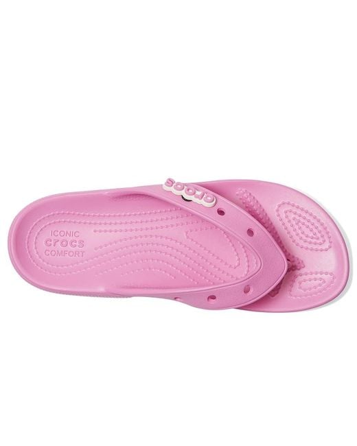 Crocs™ Classic Flip-Flop Slide Shoes 4 in Pink | Lyst