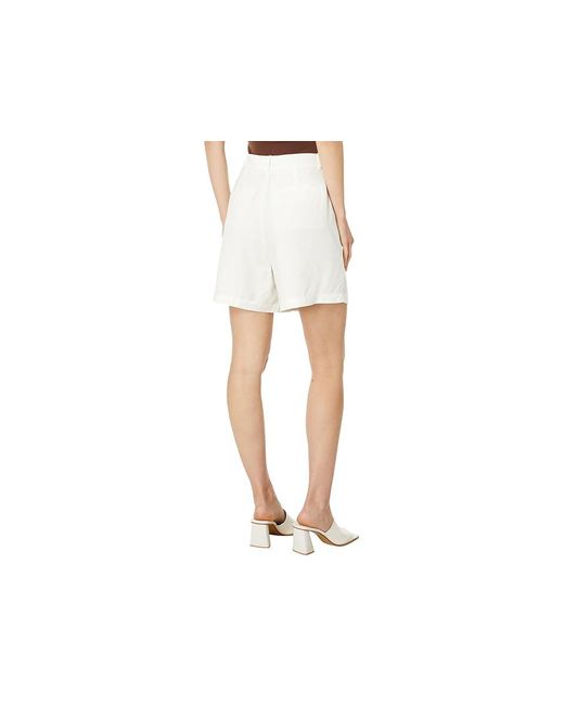 AG Jeans Sora High Rise Linen Pleated Shorts (Powder) Shorts in Black ...