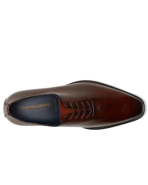 Johnston & Murphy Larson One-Piece Plain Toe Shoes, Leather in Brown ...