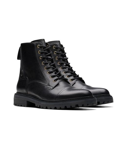 Clarks Clarkridge Hi Leather Boots in Black for Men Lyst