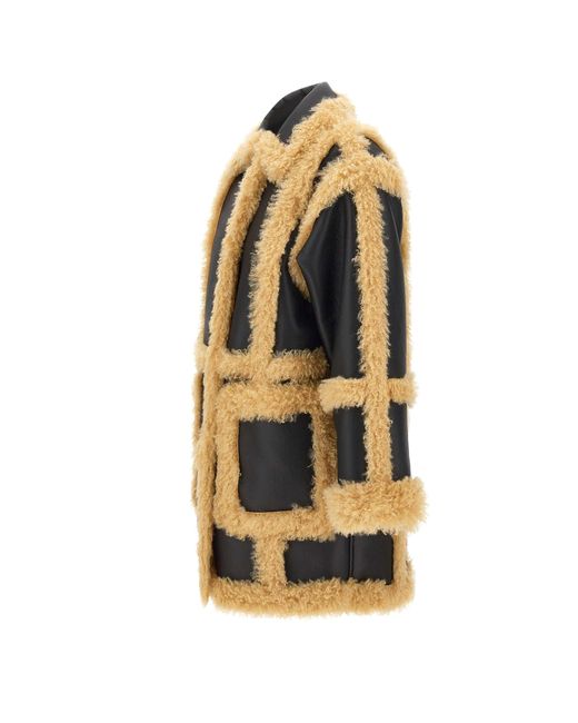 Stand Studio Hadlee Faux Shearling Coat in Metallic | Lyst UK