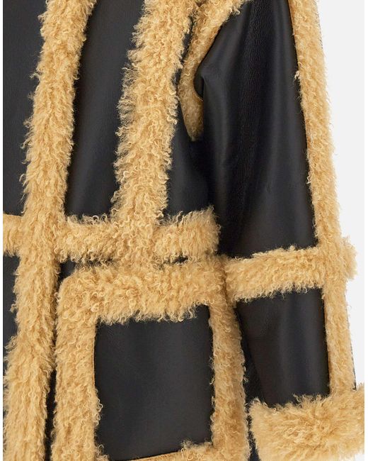 Stand Studio Hadlee Faux Shearling Coat in Metallic | Lyst UK