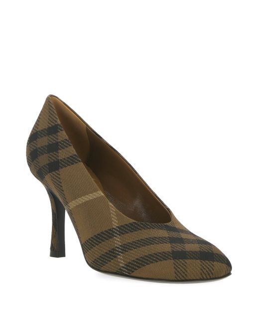 Burberry Check Stiletto Heels in Brown | Lyst UK