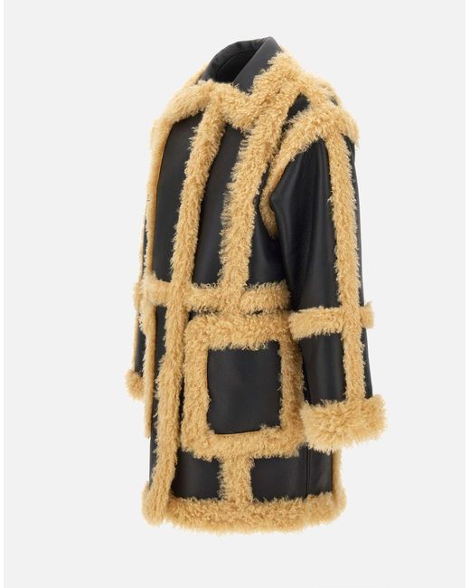 Stand Studio Hadlee Faux Shearling Coat in Metallic | Lyst UK