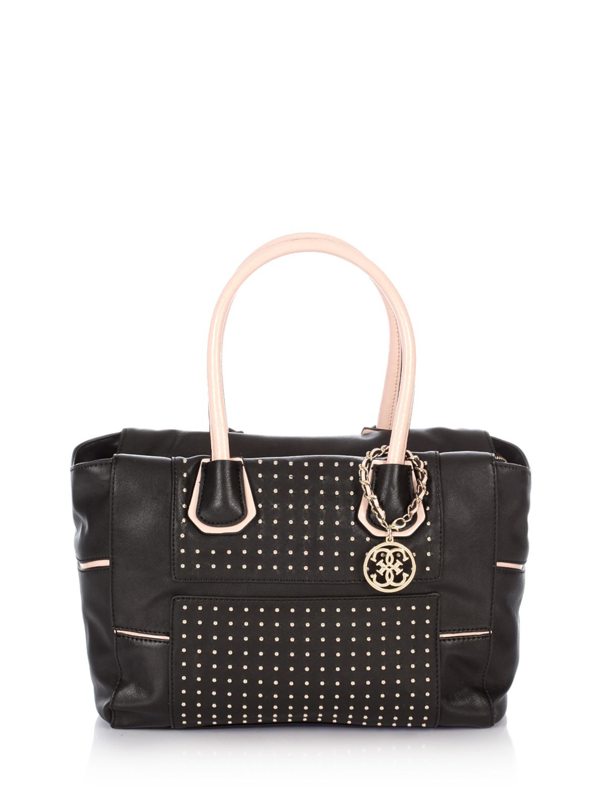 Guess Perry Large Satchel Bag in Black | Lyst