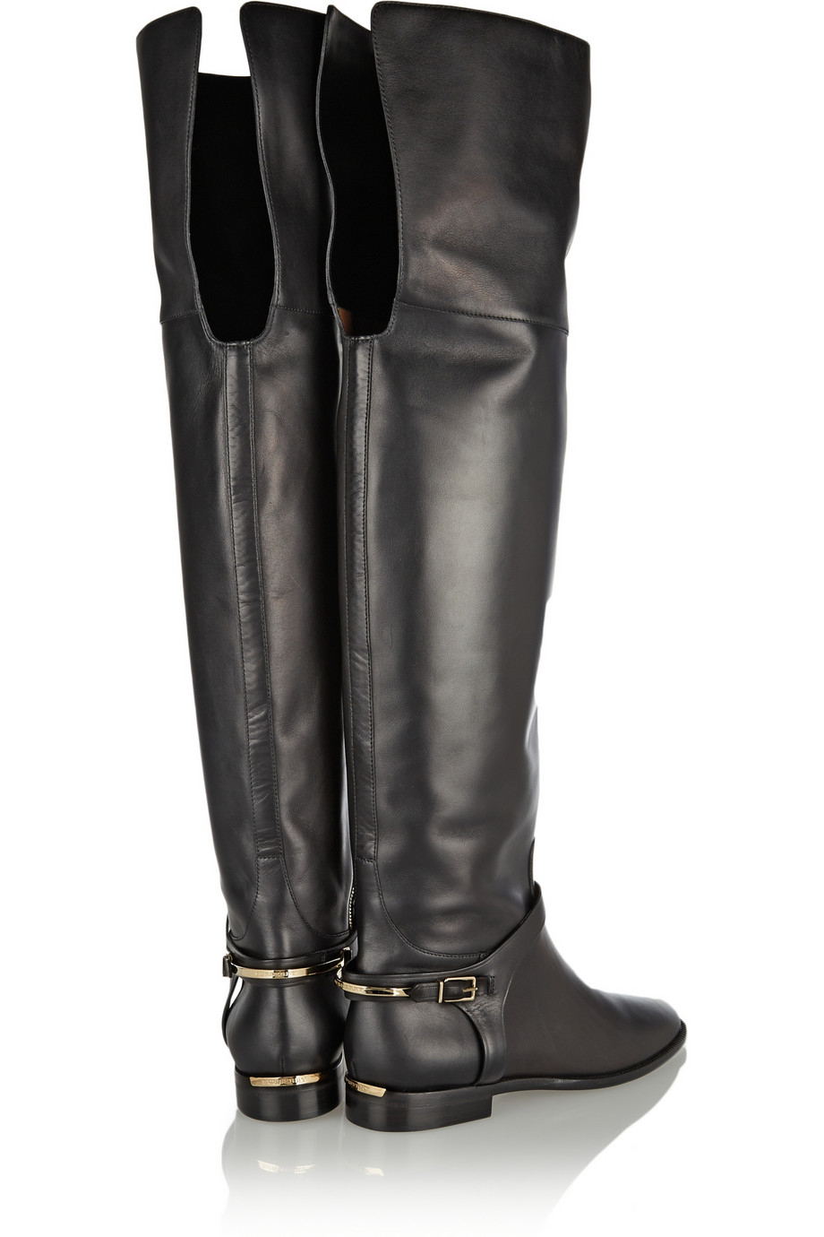 Lyst - Burberry Leather Over-The-Knee Boots in Black