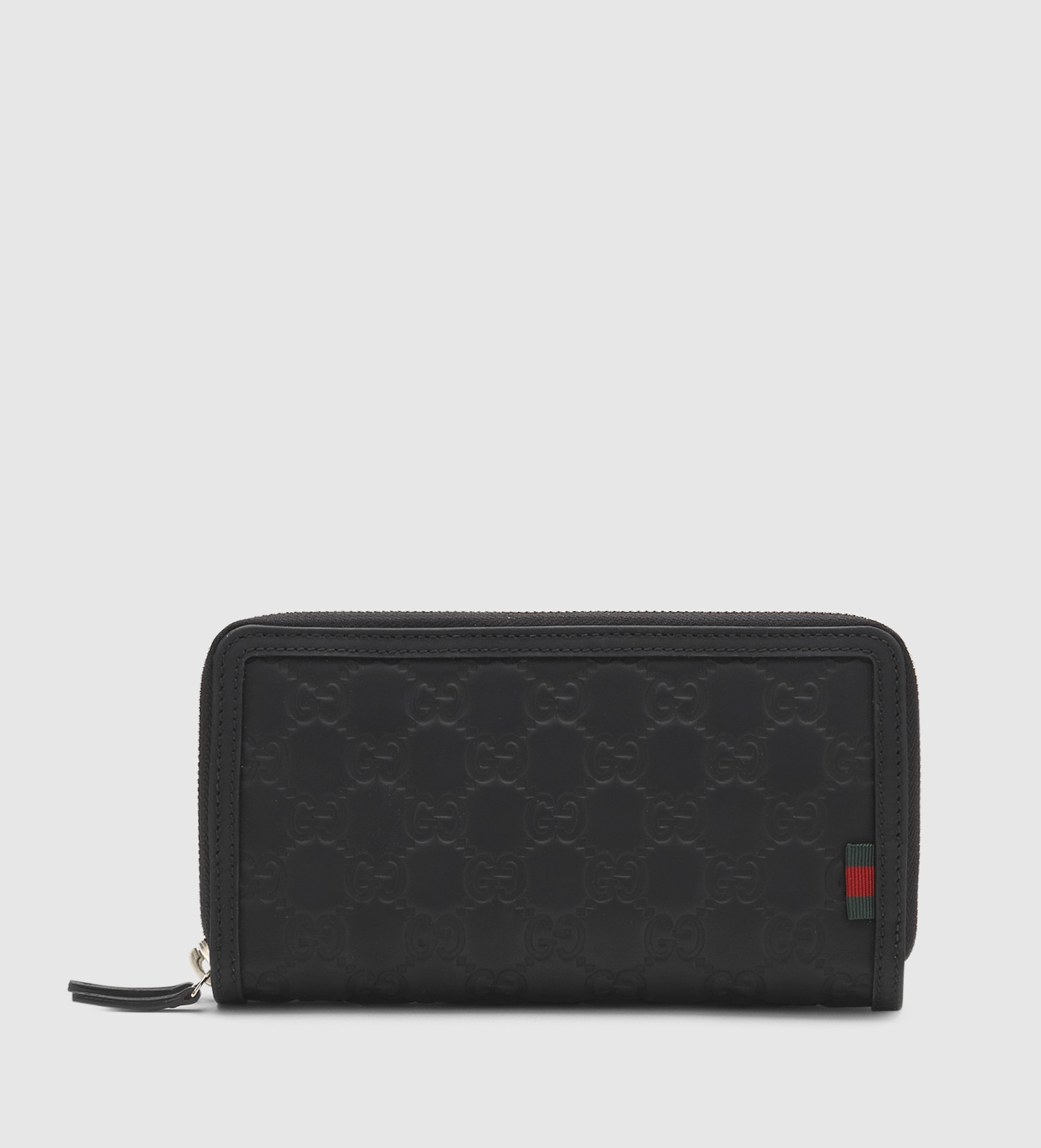 Gucci Rubber Ssima Leather Double Zip Around Wallet in Black for Men | Lyst