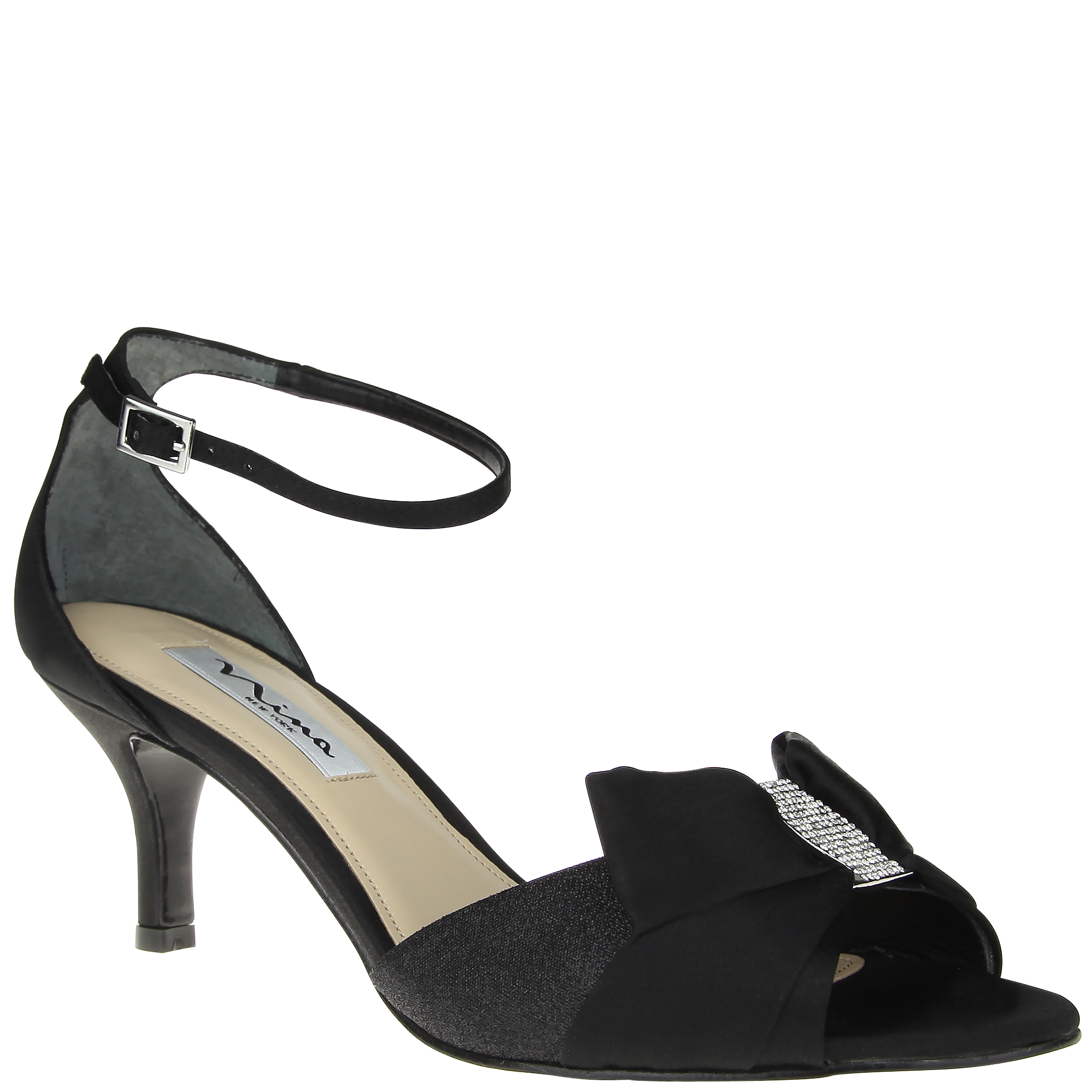 Nina Shoes Cyprian In Black Black Wonderland Luster Satin Lyst