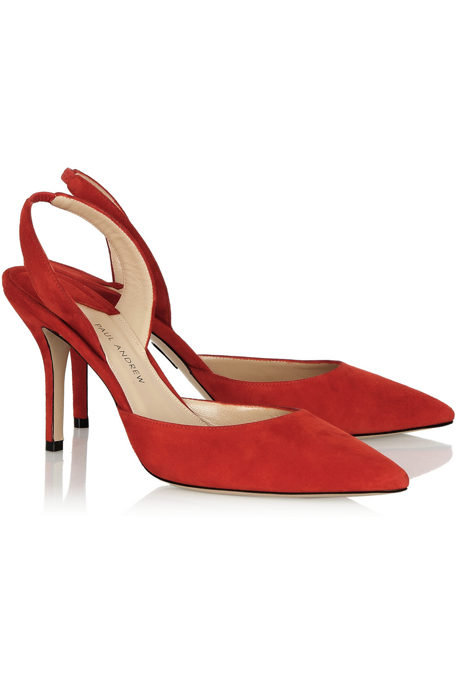 Paul Andrew Suede Slingbacks in Red - Lyst