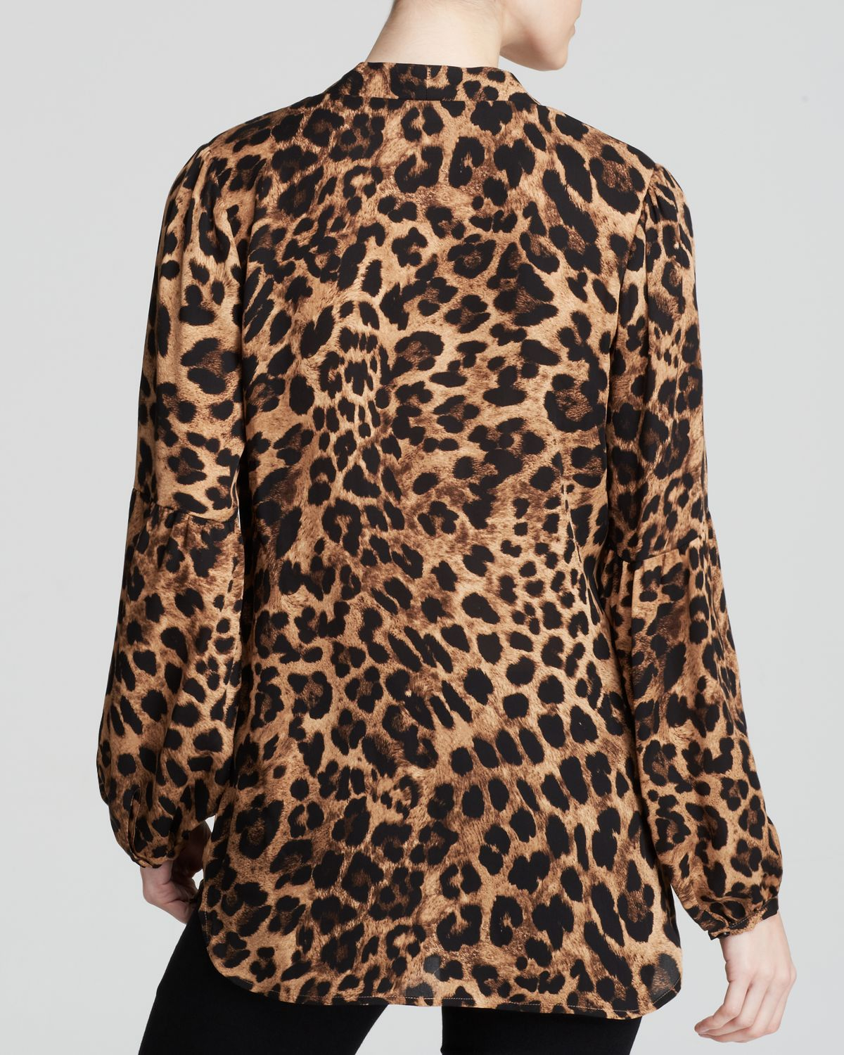 Michael Michael Kors Yesler Leopard Print Blouse Lyst