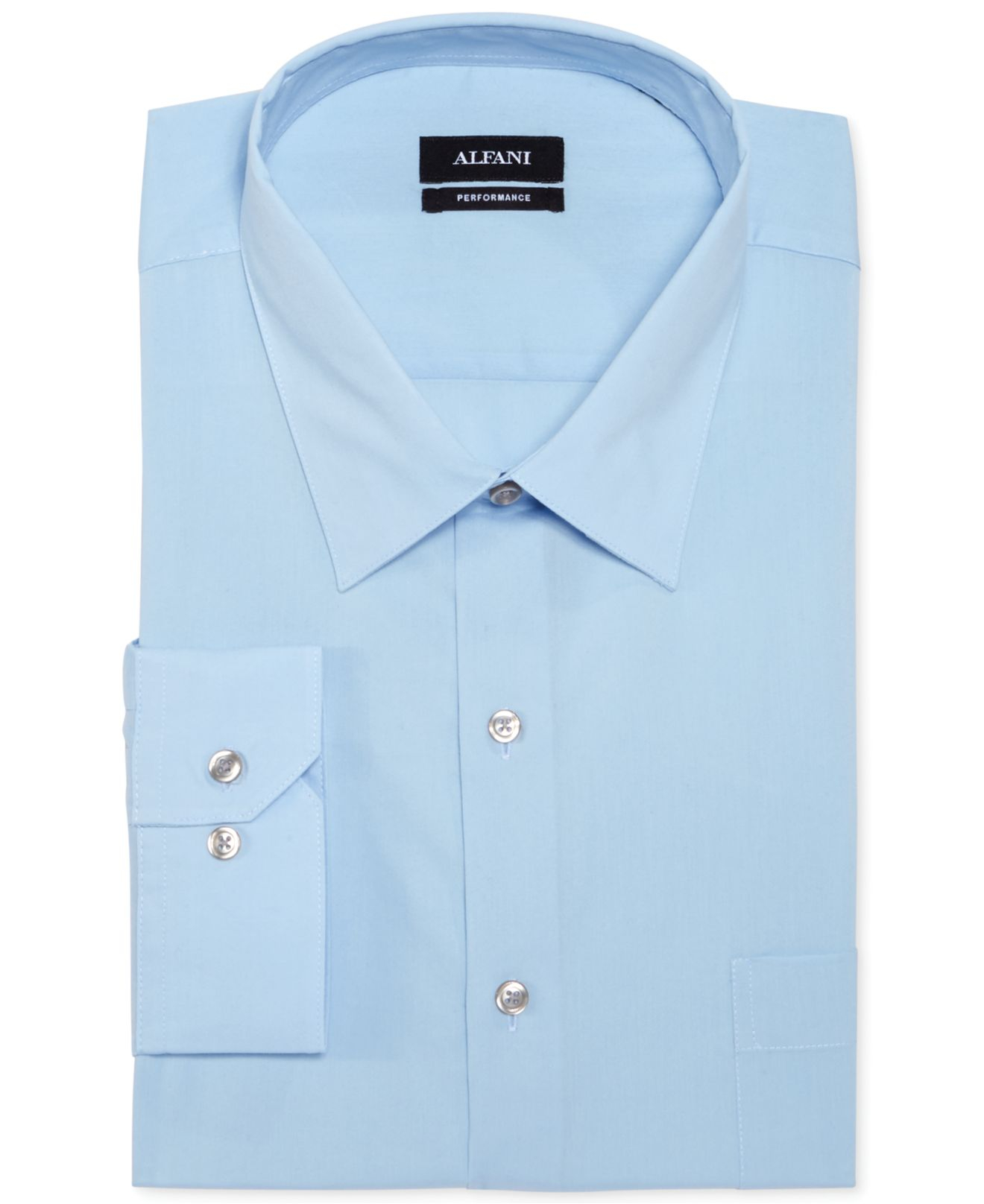 Alfani Men's Classic/regular Fit Performance Stretch Blue Twill French ...