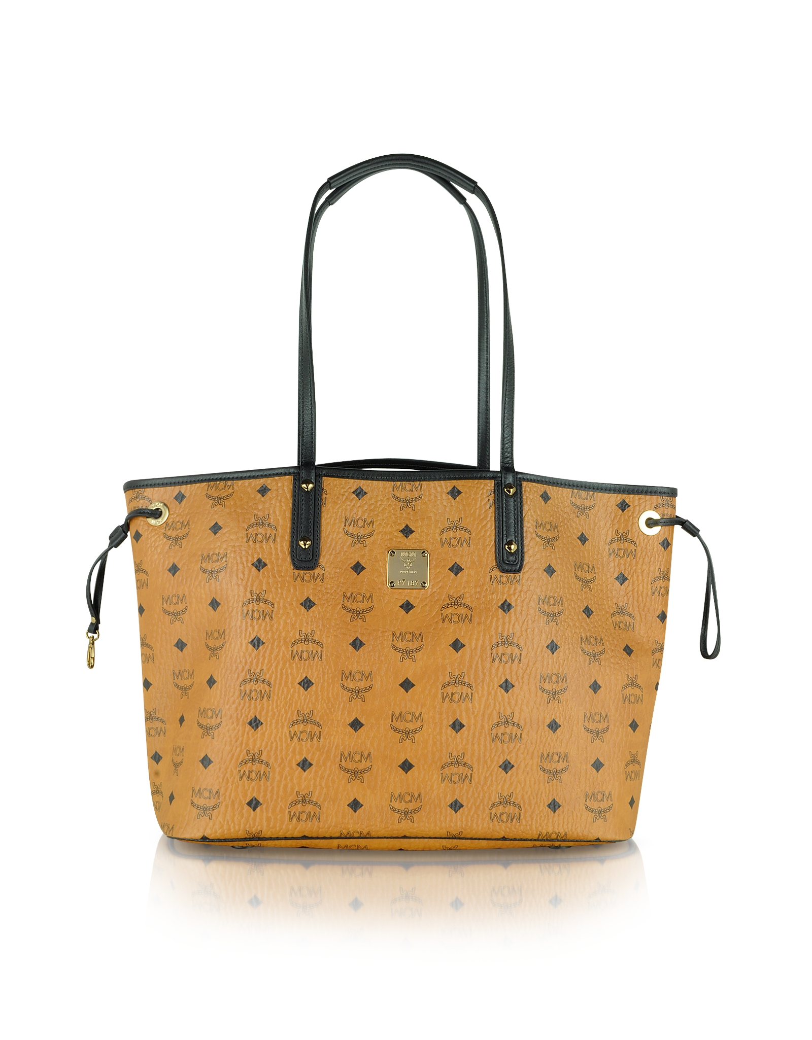 Lyst - Mcm Shopper Project Visetos Cognac Medium Reversible Tote in Brown