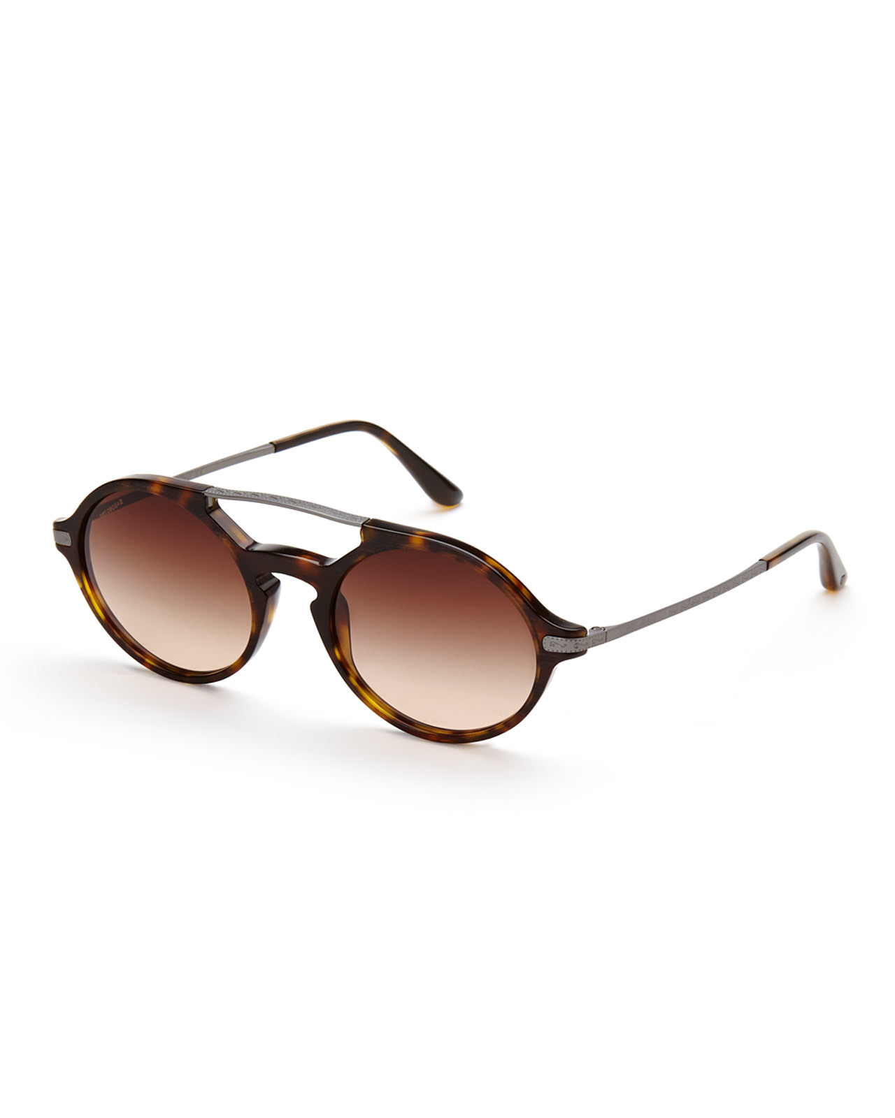 Giorgio Armani Ar8018 Tortoiseshell Retro Round Sunglasses In Brown For