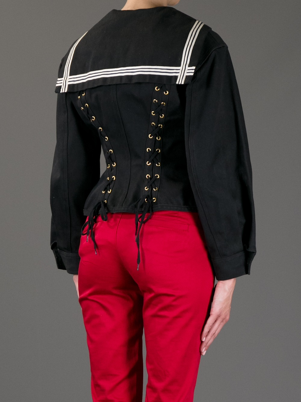 Lyst - Jean paul gaultier Fitted Sailor Jacket in Black