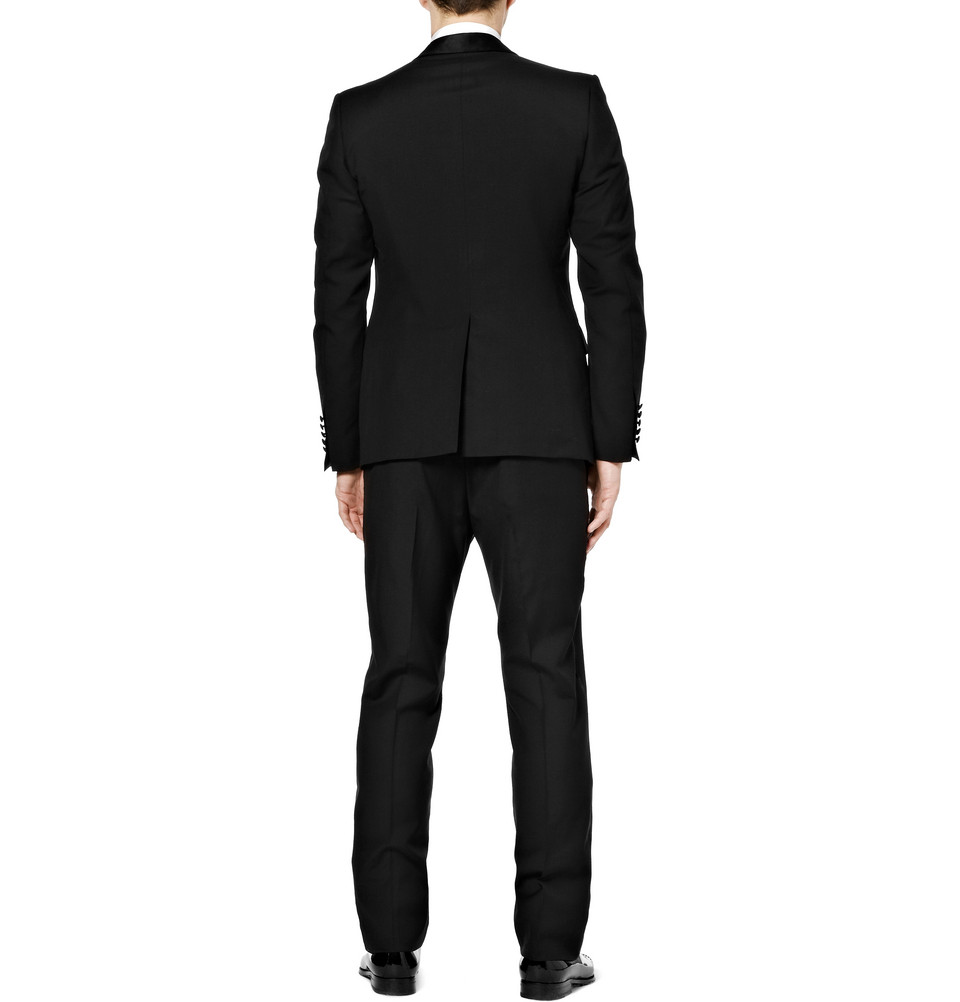 Gucci Wool Shawl Collar Tuxedo Suit in Black for Men - Lyst