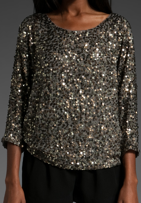 Vince Cluster Sequin Top in Gold | Lyst