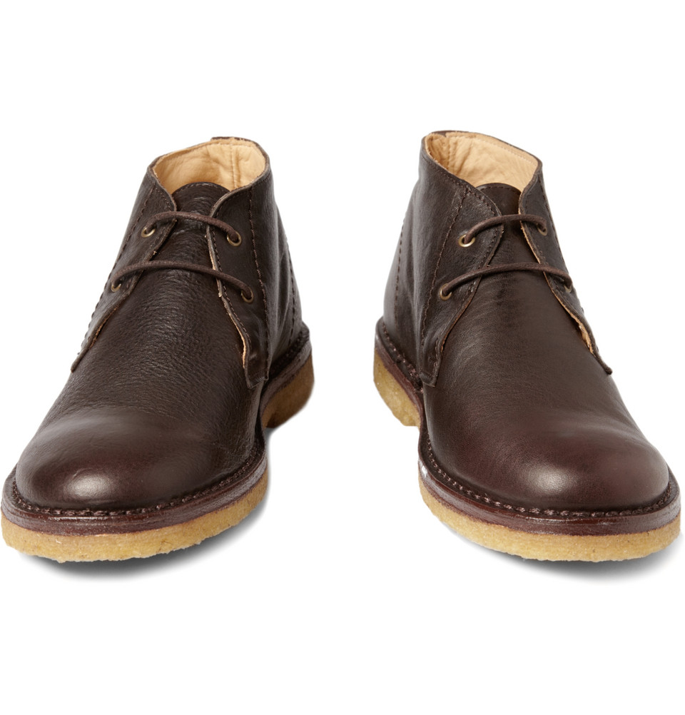A.P.C. Leather Desert Boots in Brown for Men - Lyst
