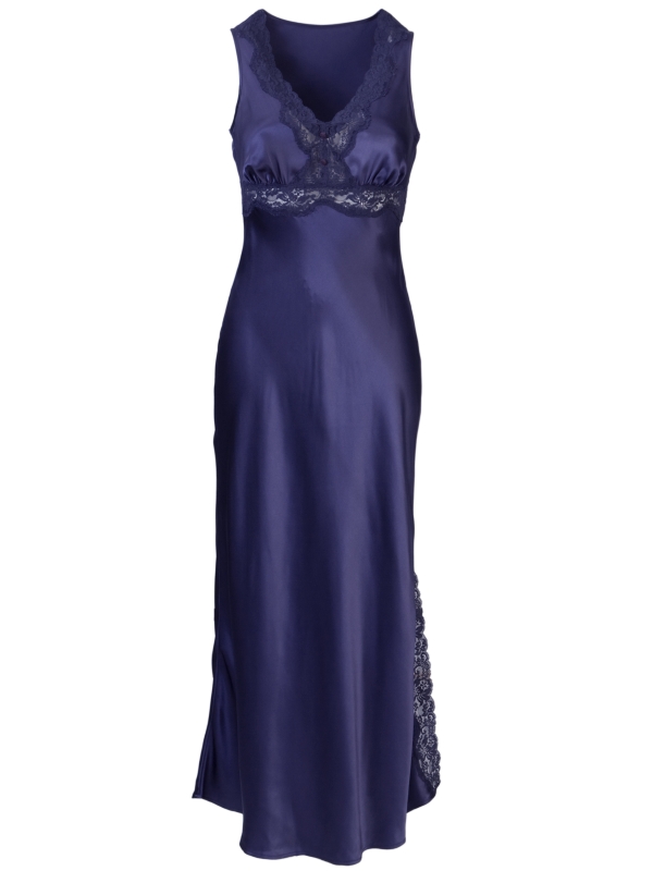John Lewis Women Long Silk Nightdress Midnight Blue Lyst