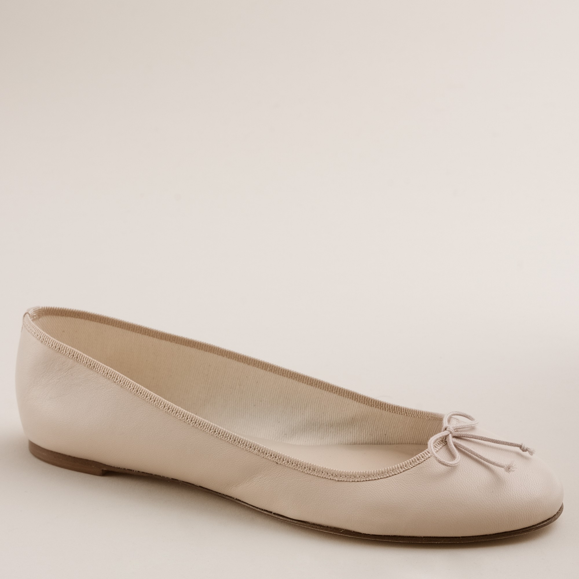 J.Crew Classic Leather Ballet Flats in Natural | Lyst