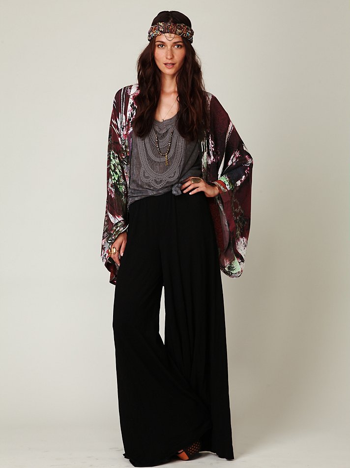 Free People Super Wide Leg Pants in Black - Lyst