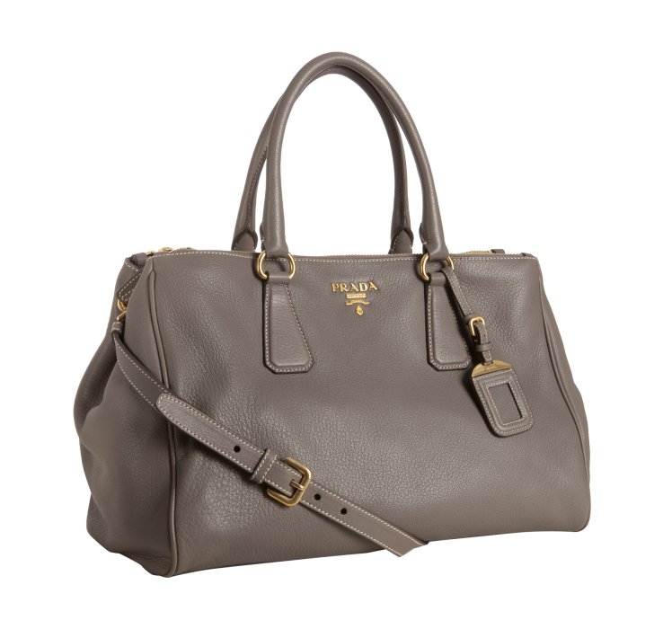 Prada Leather Handbag Clay Gray's | semashow.com