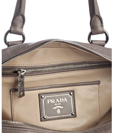 Prada Leather Handbag Clay Gray's | semashow.com