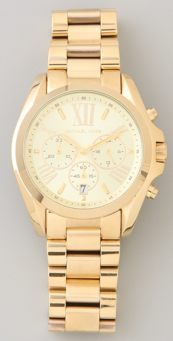 Michael Kors Bradshaw Gold Chronograph Watch in Metallic - Lyst