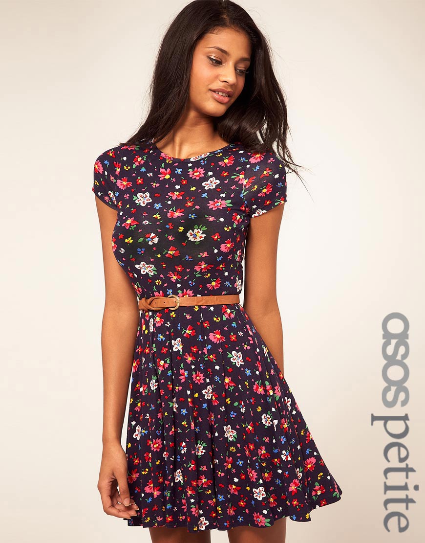 Lyst Asos Collection Asos Skater Dress In Ditsy Floral In Blue