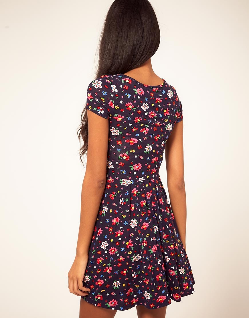 Lyst Asos Collection Asos Skater Dress In Ditsy Floral In Blue
