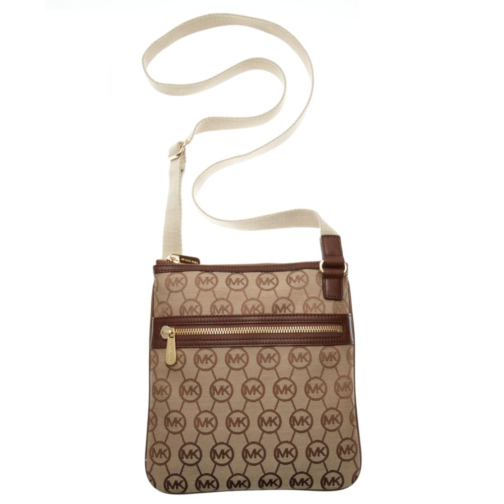 Michael Kors Jet Set Crossbody Brown Logo Monogram Moments | Paul Smith