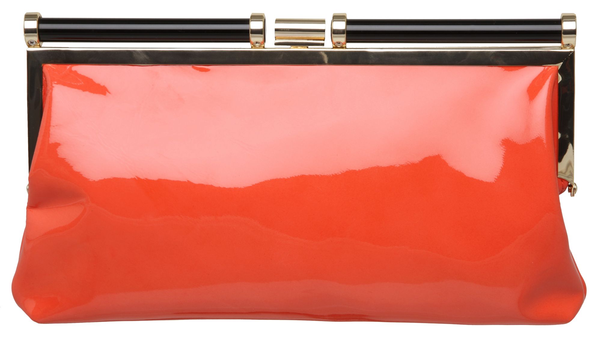 Dune B Lassie Patent Clutch Bag in Orange | Lyst