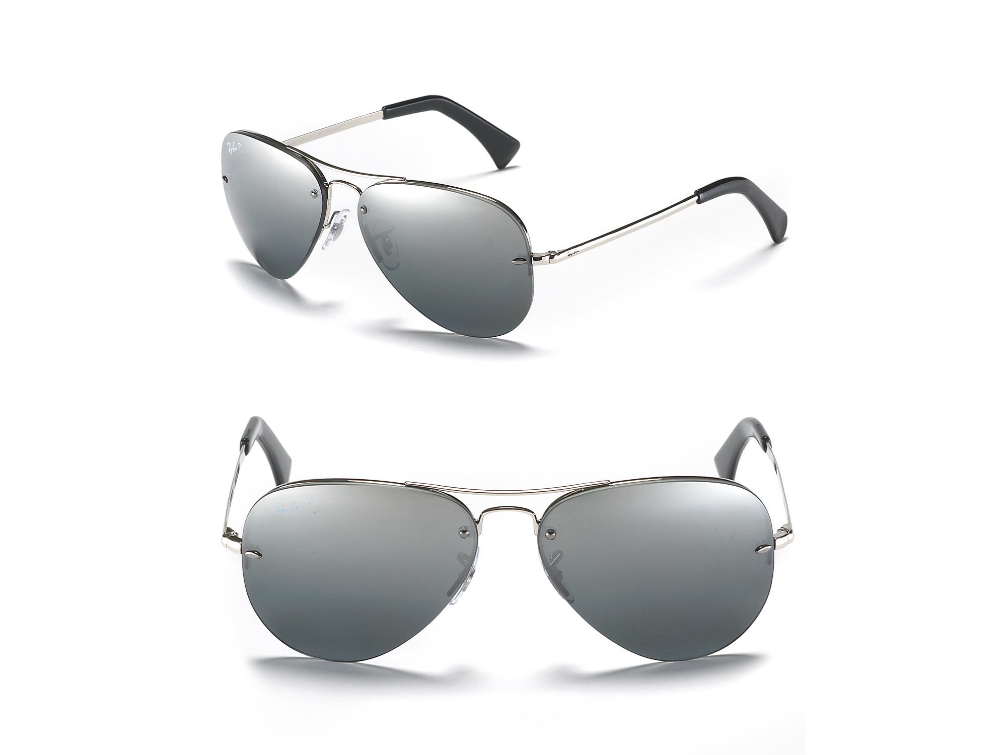 Ray Ban Rimless Aviator Sunglasses 59mm In Metallic For Men Lyst