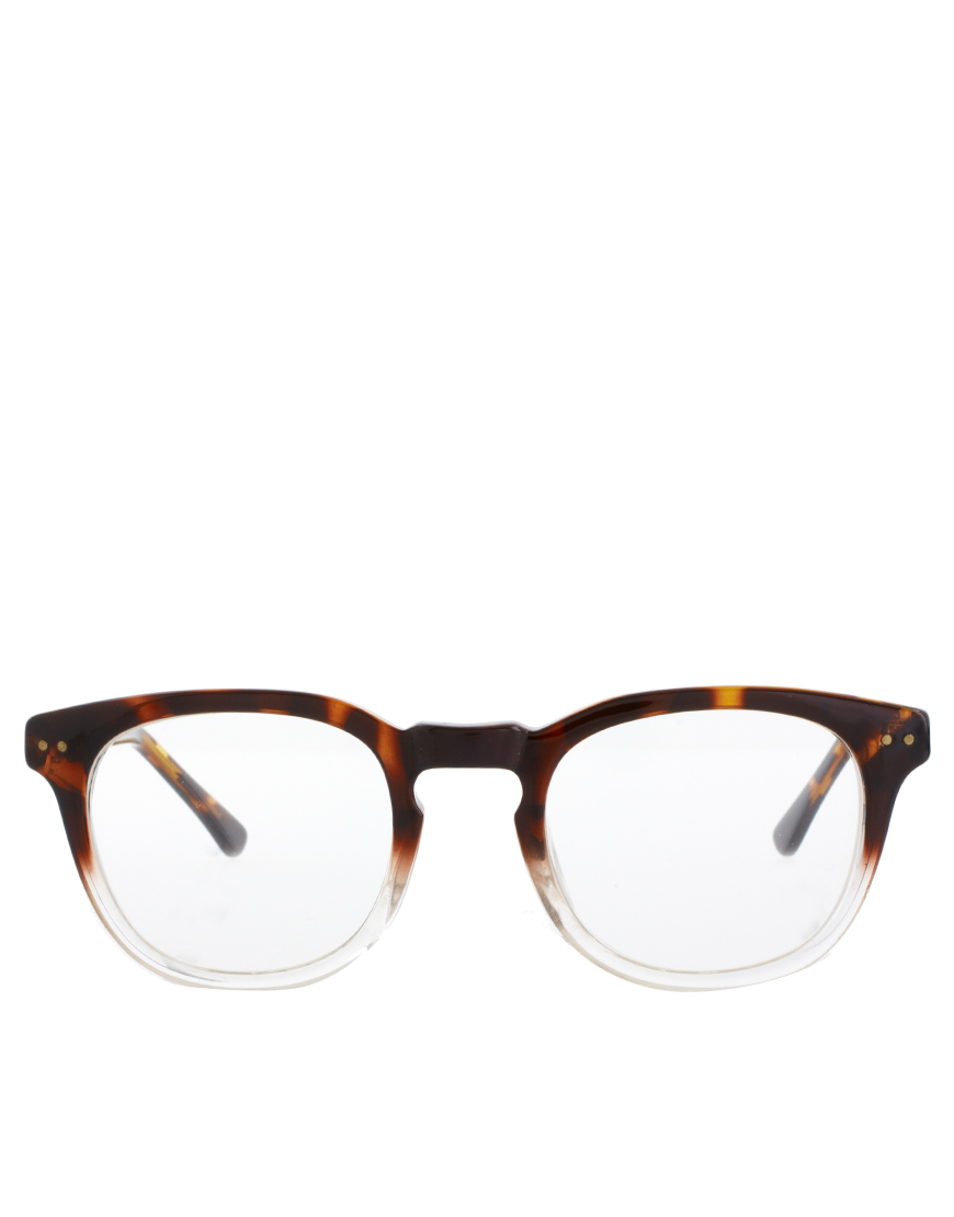 Lyst Asos Poet Clear Lens Glasses In Brown For Men