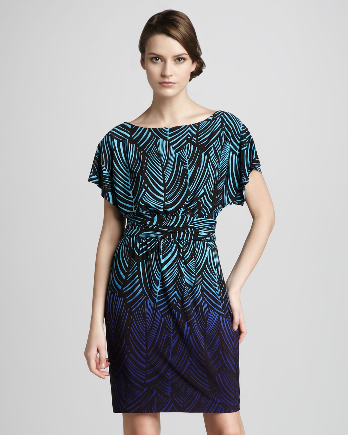 Trina turk Yadva Printed Dress in Blue | Lyst